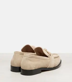 Bottega Veneta Astaire Knot Suede Loafers - Beige