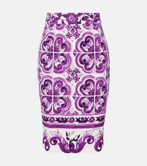 Dolce & Gabbana Majolica Print Pencil Skirt