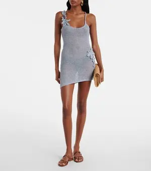 BANANHOT Maris Open-knit Lame Minidress