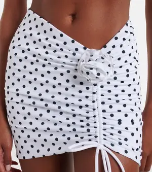 BANANHOT Stefani Polka-dot Ruched Miniskirt