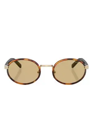 Prada Tortoiseshell Round-frame Sunglasses - Green