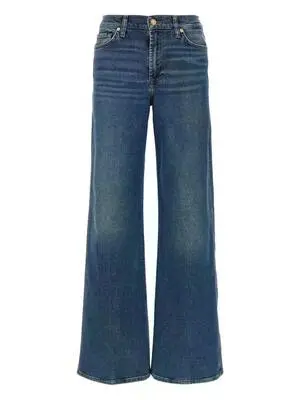 7 For All Mankind Stonewashed Wide-leg Jeans
