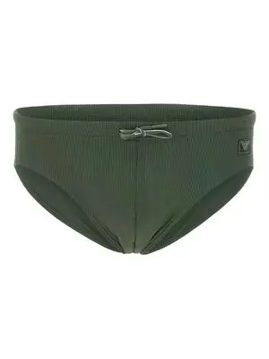 Emporio Armani Fine-ribbed Swim Briefs - Green