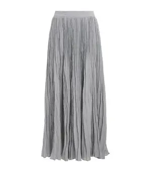 TOTEME Organic Cotton-blend Pleated Midi Skirt