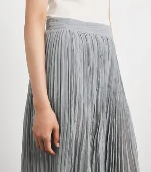 TOTEME Organic Cotton-blend Pleated Midi Skirt