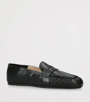 STUART WEITZMAN Leather Loafers - Black