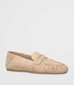 STUART WEITZMAN Suede Loafers - Beige