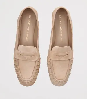 STUART WEITZMAN Suede Loafers - Beige