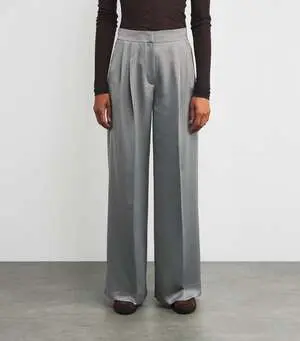 Max & Co. Satin Pleated Wide-leg Trousers