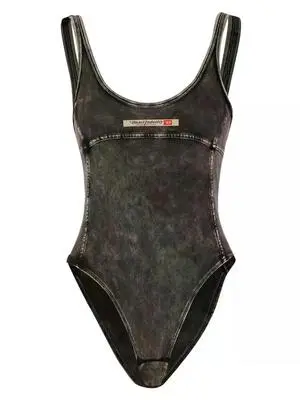 DIESEL® Logo-appliqué Bodysuit - Grey