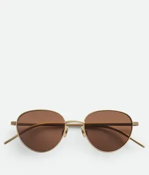 BOTTEGA  VENETA Intrecciato Pantos Sunglasses - Bronze/brown