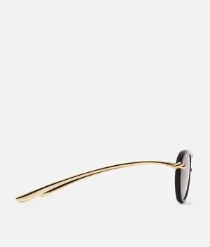 Bottega Veneta Knot Aviator Sunglasses - Black/gray