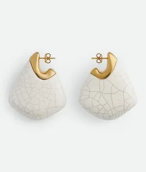 BOTTEGA  VENETA Large Fin Earrings - Chalk