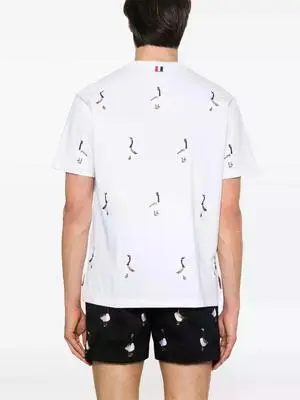 Thom Browne Embroidered-motif T-shirt - White