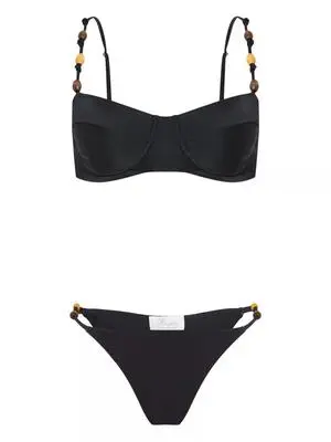 BRIGITTE Bead-detailing Bikini - Black