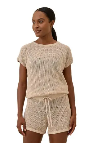 PACT Beachside Linen Short Sleeve Top