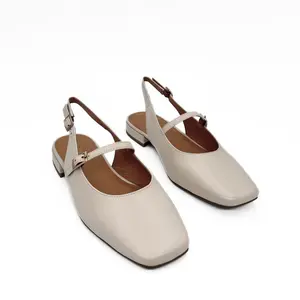 AMIE RAFA Athena Mary Jane Flats - Off-white