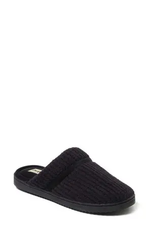 DEARFOAMS Serena Marled Chenille Scuff Slippers - Black
