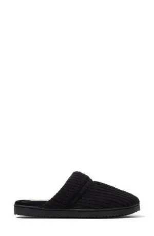 DEARFOAMS Serena Marled Chenille Scuff Slippers - Black