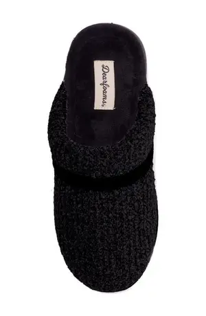 DEARFOAMS Serena Marled Chenille Scuff Slippers - Black