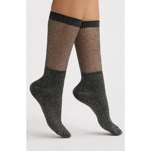 HIGH HEEL JUNGLE Shimmery Lights Crew Socks Grey