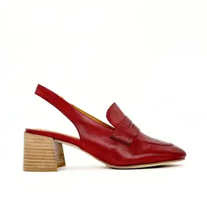 AMIE RAFA Glasgow Leather Mules - Red