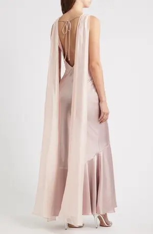 Lulus Aida Tie-back Satin Gown