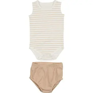 MANIÈRE Stripe Bodysuit And Bloomers Set