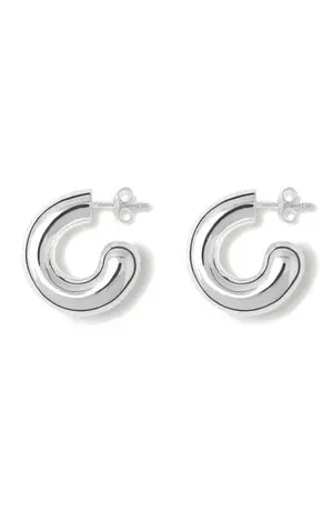 Lié Studio Rose Hoop Earrings - Silver