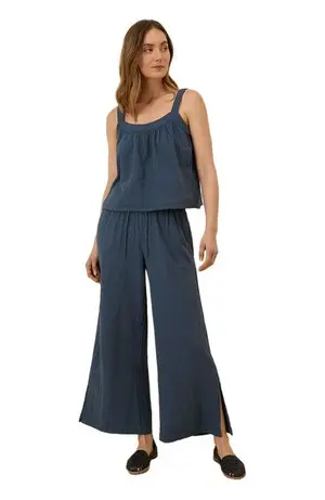 PACT Organic Cotton Double Gauze Square Neck Cami - French Navy