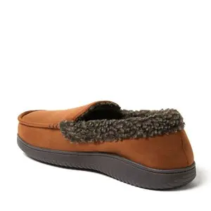 DEARFOAMS Alexander Microsuede Moccasin Slipper - Chestnut