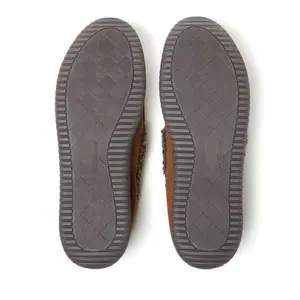 DEARFOAMS Alexander Microsuede Moccasin Slipper - Chestnut
