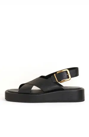 Charlotte Stone Anto Slingback Flatform Sandal - Black