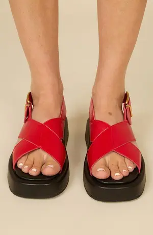 Charlotte Stone Anto Slingback Flatform Sandal - Flame