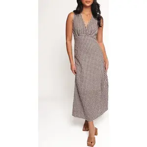PETAL & PUP Checked Sleeveless Midi Dress