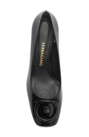 FERRAGAMO Mara Gancio Block Heel Pumps - Nero