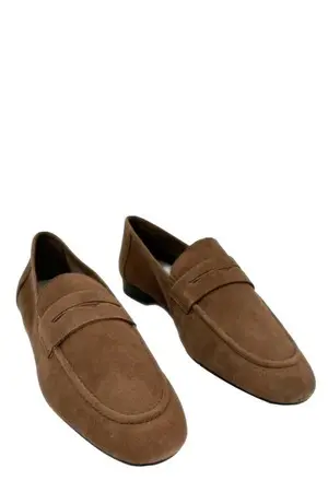 AMIE RAFA Leather Tennis Loafers - Taupe Suede