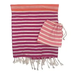 FEELGOODZ Shoreline Xl Turkish Cotton Towel With Matching Pouch - Point Reyes