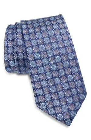 Nordstrom Glover Medallion Silk Neck Tie Mint