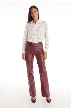 THE NOLI SHOP Stelle Floral Lace Button-up Top - White