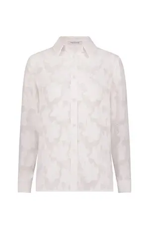 THE NOLI SHOP Stelle Floral Lace Button-up Top - White