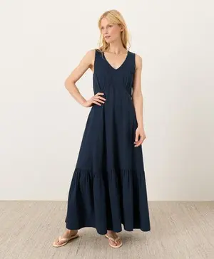 PACT Organic Cotton Double Gauze Dress - Navy