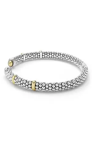Lagos Signature Caviar Versa Cuff Bracelet - Two Tone