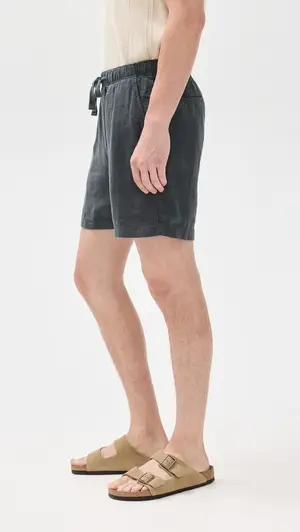 Faherty Brand Essential Linen Shorts - Washed Black