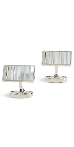 Paul Smith Mother Of Pearl Stripe Cufflinks - Silver