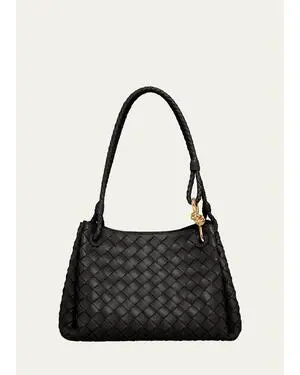 Bottega Veneta Medium Nappa Leather Shoulder Bag - Black