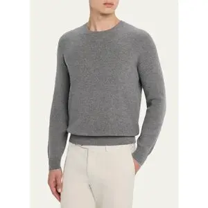 Brunello Cucinelli Cashmere English Rib Crewneck Sweater - Blue