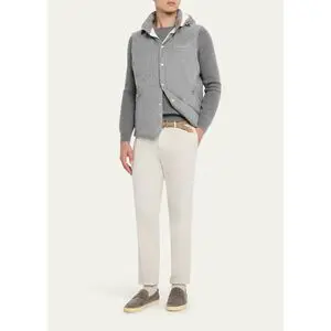 Brunello Cucinelli Cashmere English Rib Crewneck Sweater - Blue