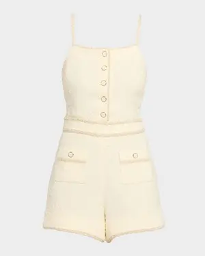 Simkhai Ginny Bouclé Romper - Ivory