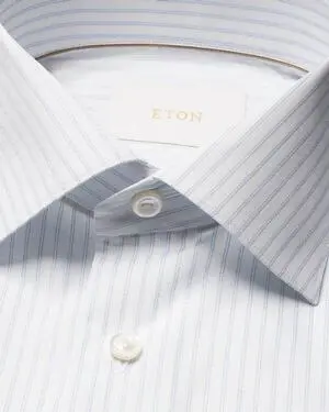 Eton Apos;s Elevated Stripe Supima 120 Slim-fit Dress Shirt - Lt Blue